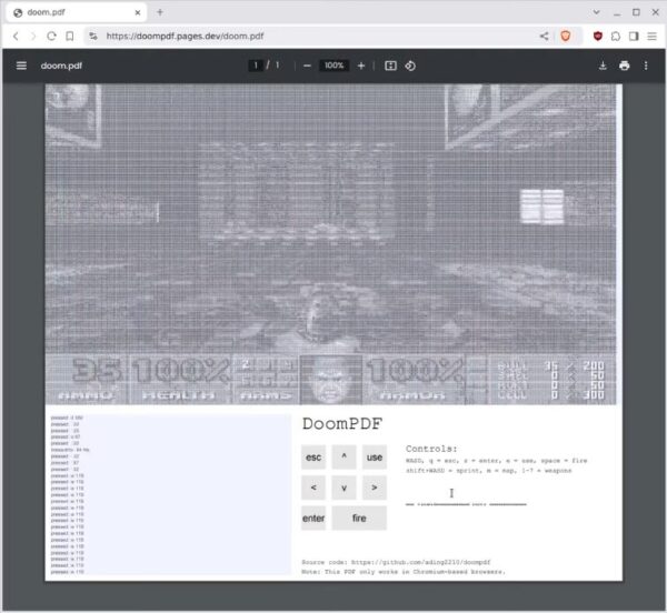 『DOOM』がPDFでプレイ可能に！高校生エンジニアがJavaScriptを駆使して実現した革新的なプロジェクト。Chromium対応ブラウザ ...